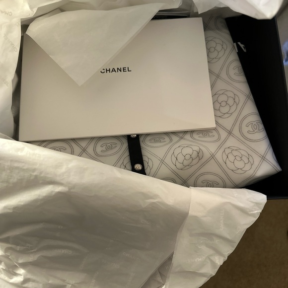 CHANEL | Bags | Rare Chanel Handbag Raincoat Cc Camellia Rain Cover ...